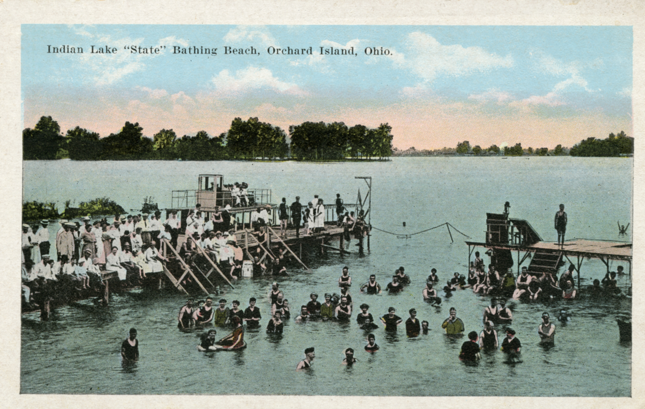 State Bathing Beach – Vintage Postcards of Indian Lake, Ohio
