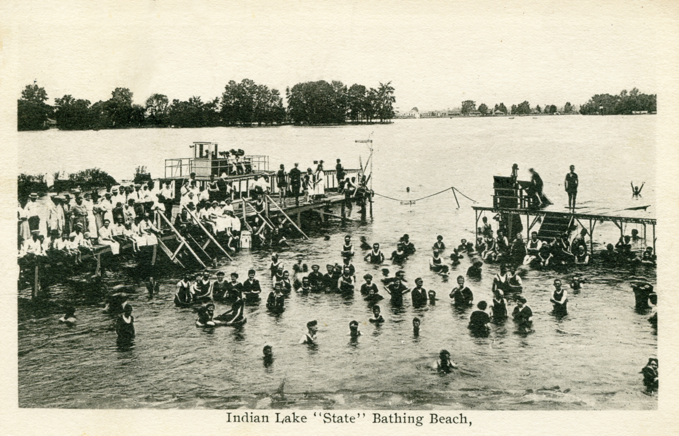State Bathing Beach – Vintage Postcards of Indian Lake, Ohio